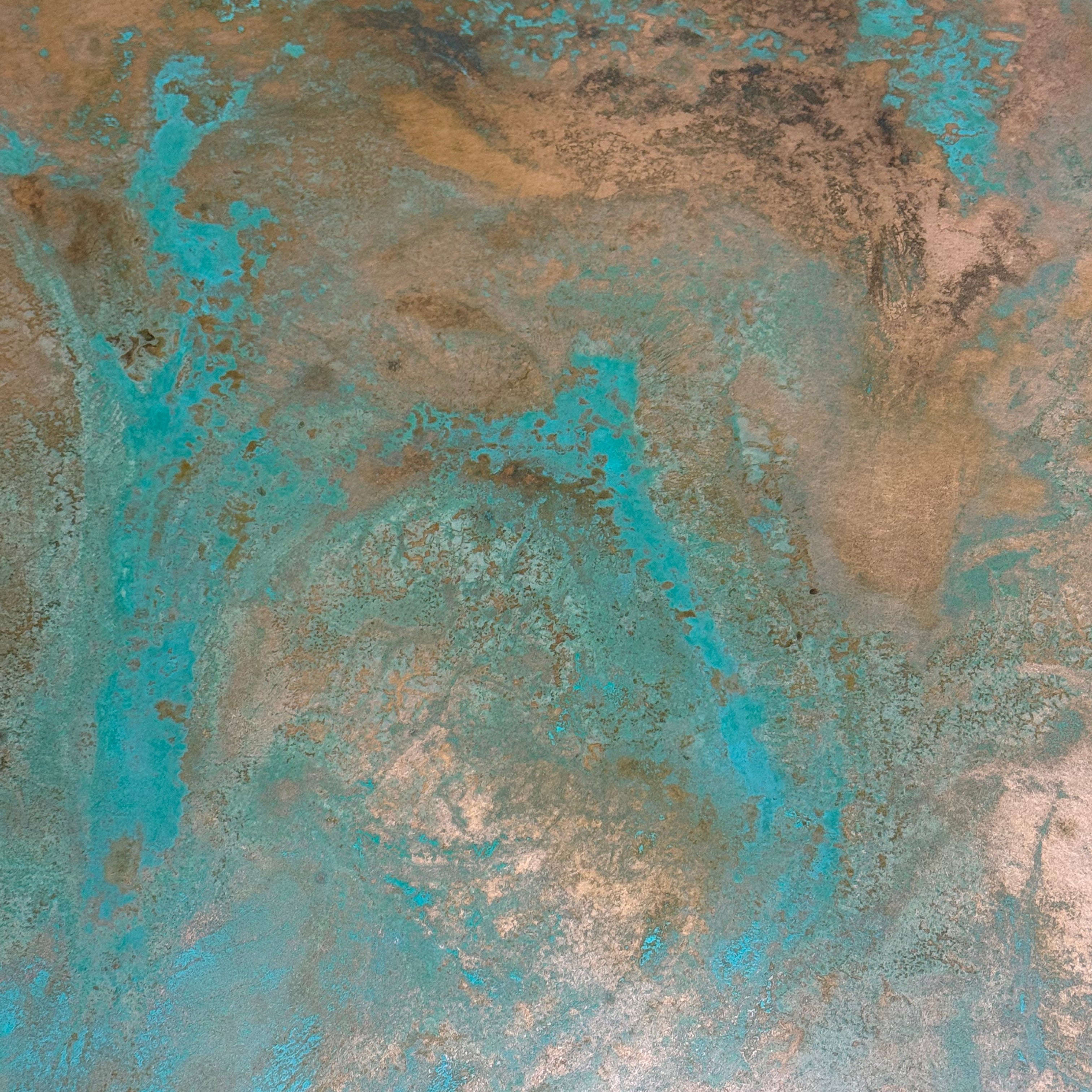 Heavy Gauge Patina Sheet Copper in Tiffany Green Swirl – Vivid Copper